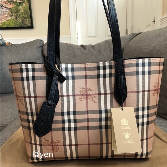 Burberry | Bags | Burberry Small Haymarket Colors Check Reversible Tote ...